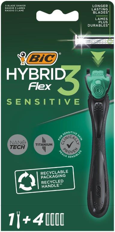 BIC Hybrid 3 Flex Sensitive Starterkit 1+4pakk | Vita.no