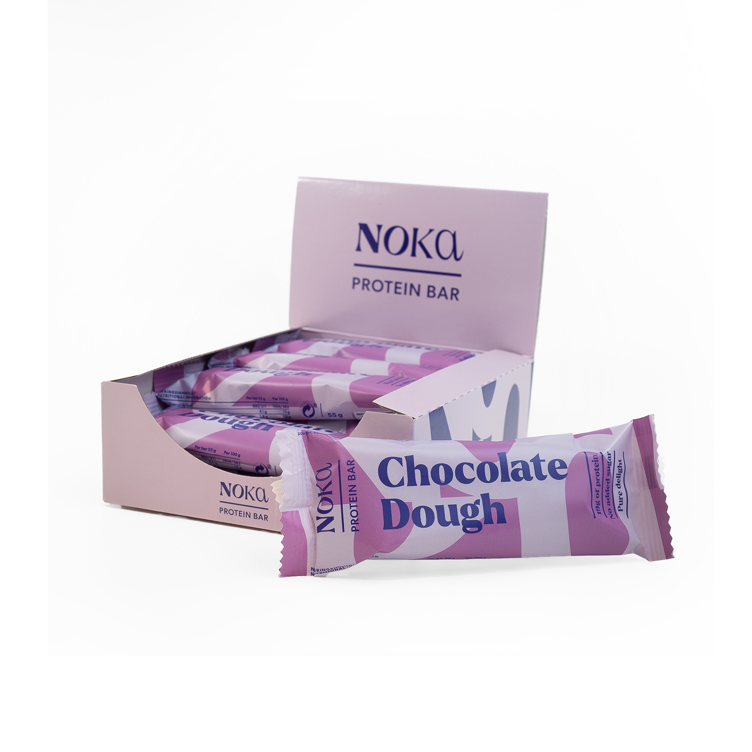NOKA Protein Bar Chocolate Dough 12x55g | Vita.no