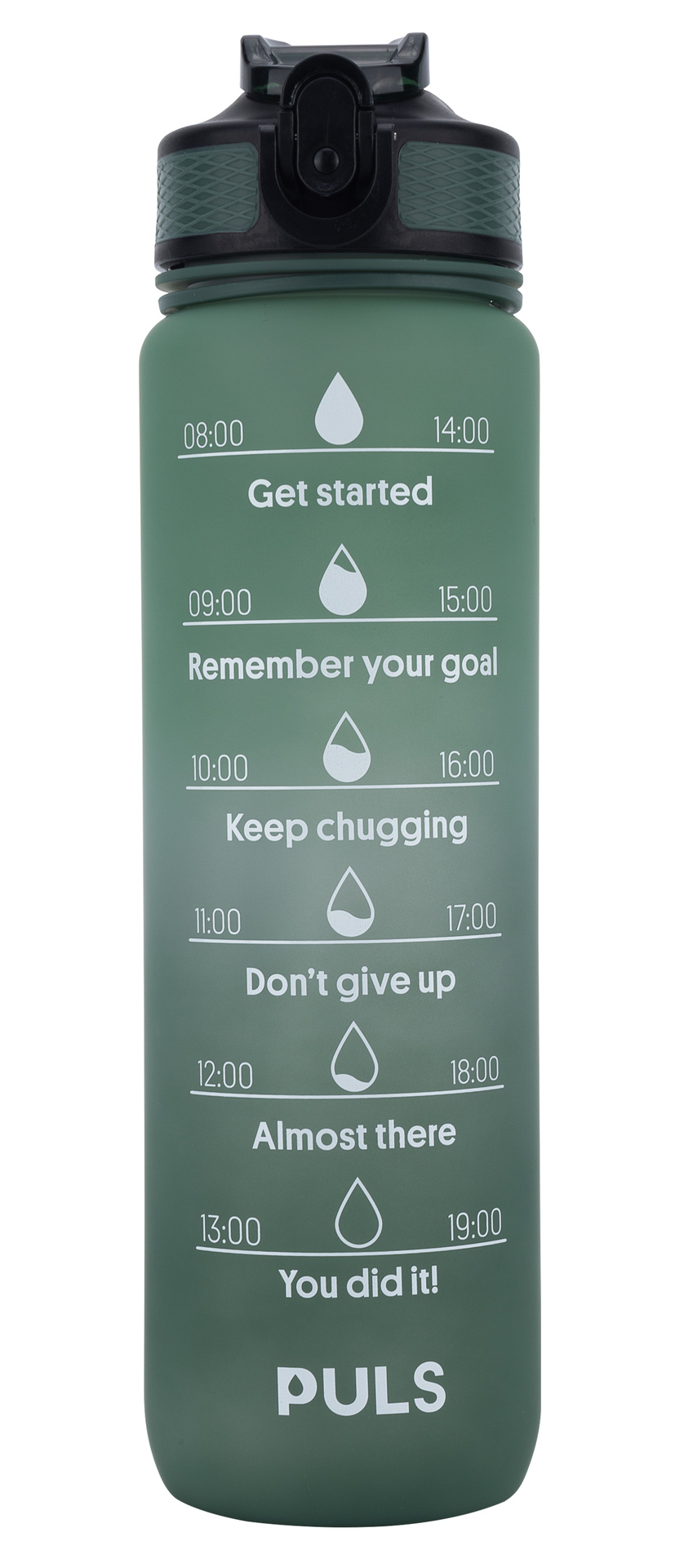 Motiverende Vannflaske Army Green 900ml | Vita.no