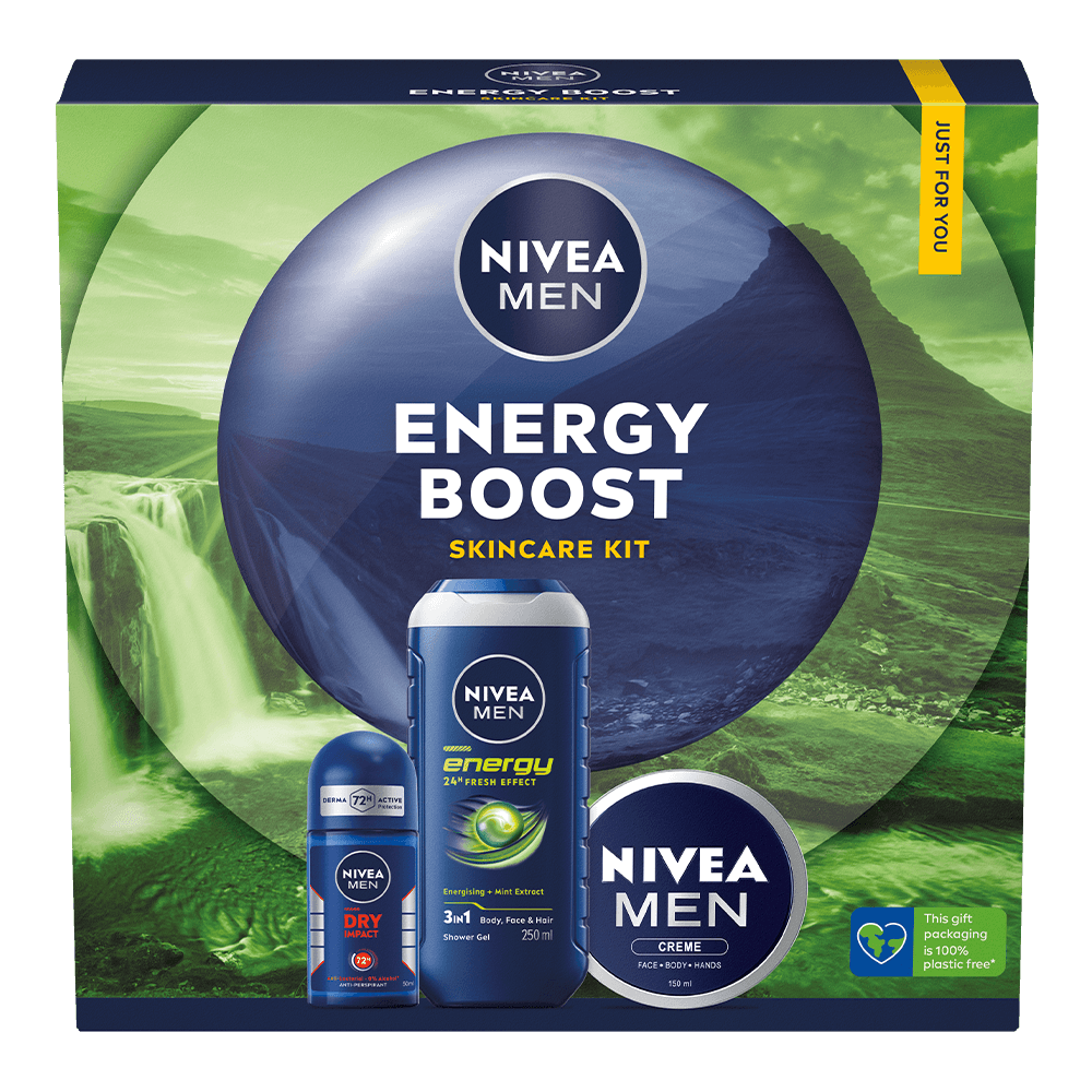 NIVEA MEN Giftpack Energy Boost Grooming-sett | Vita.no