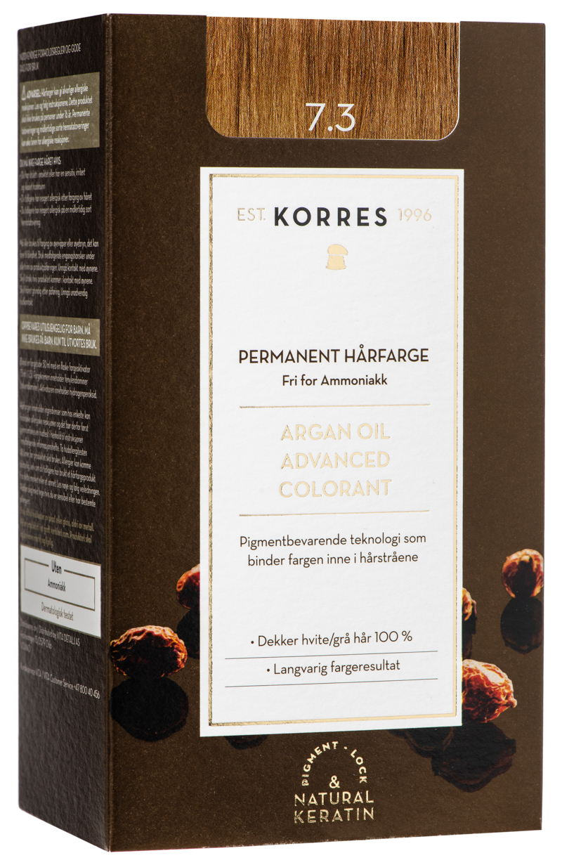 Korres Argan Oil Advanced Colorant 7.3 Golden/Honey Blonde | Vita.no