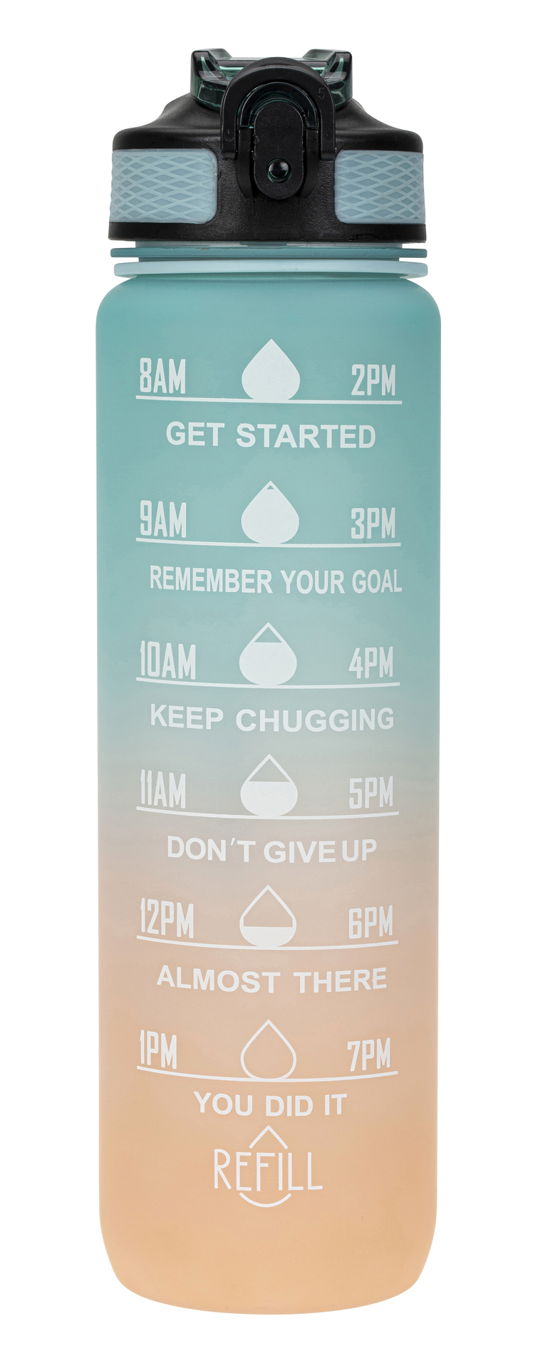 PULS Motiverende Vannflaske Dusty Peach/Light Blue 900ml | Vita.no